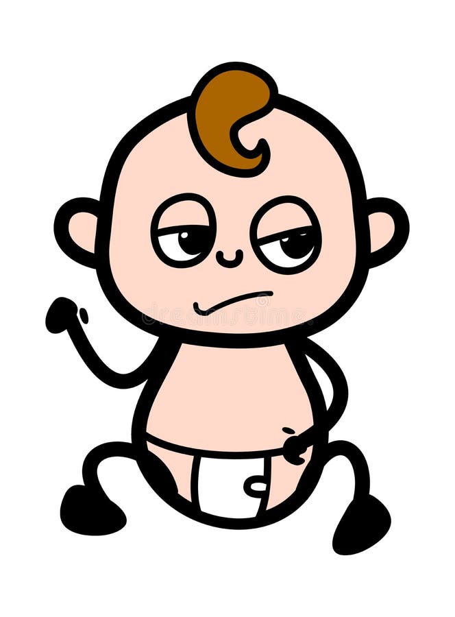 Unamused Baby Cartoon stock illustration. Illustration of vector ...
