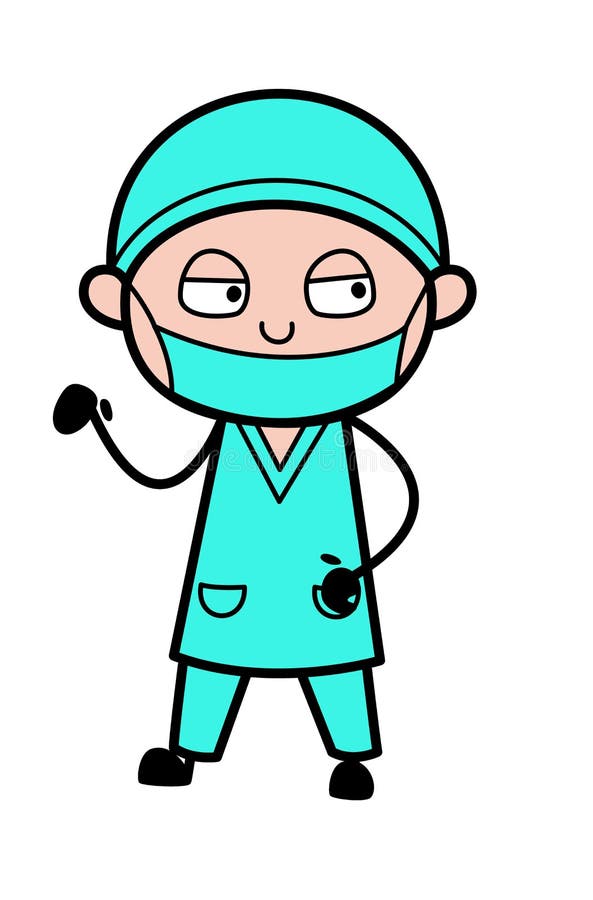 Unamused Surgeon Cartoon stock illustration. Illustration of vector ...