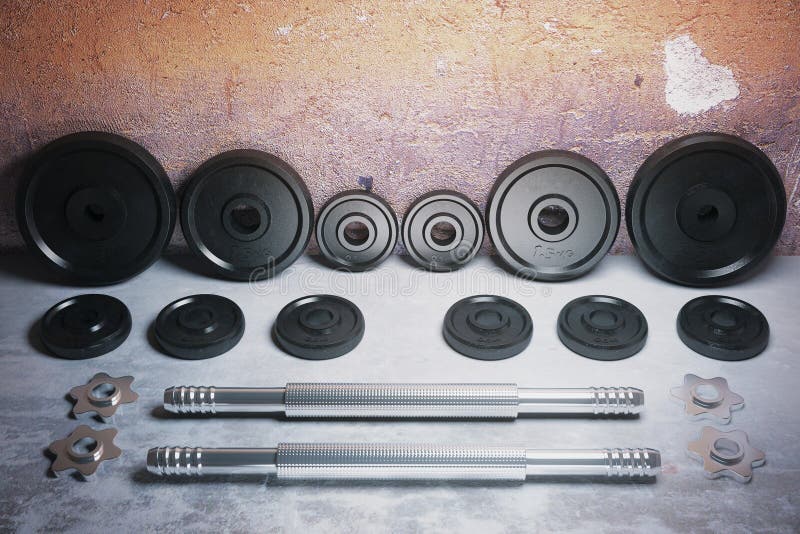 Unassembled dumbbells stock illustration. Illustration of equipment ...