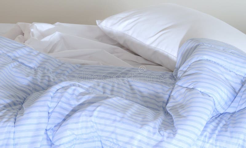 Unattended bed. stock image. Image of morning, bedding - 12785961