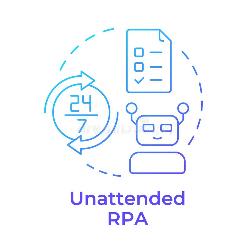 Unattended RPA Blue Gradient Concept Icon Stock Vector - Illustration ...