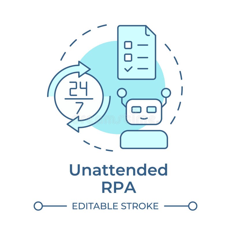 Unattended RPA Soft Blue Concept Icon Stock Vector - Illustration of ...