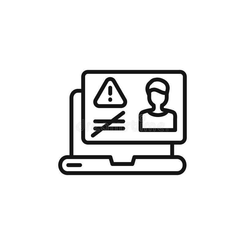 Unauthorized Access Icon Outline Collection in Black Stock Vector ...