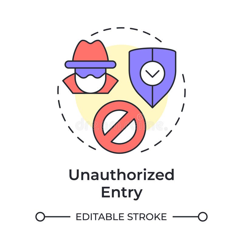 Unauthorized Entry Multi Color Concept Icon Stock Illustration ...