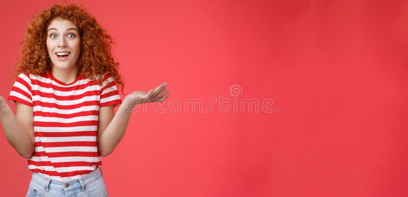 Unaware Carefree Clueless Attractive Redhead Woman Curly Hairstyle