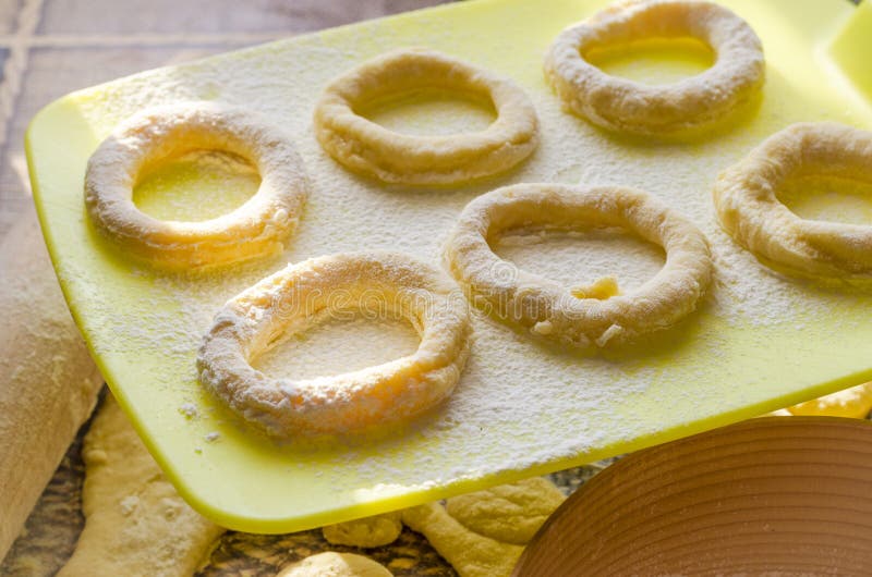 Raw donut dough stock photo. Image of traditional, delicious - 155901876