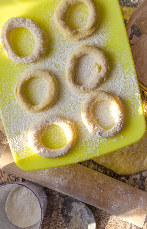 Raw donut dough stock image. Image of preparation, ring - 155901893