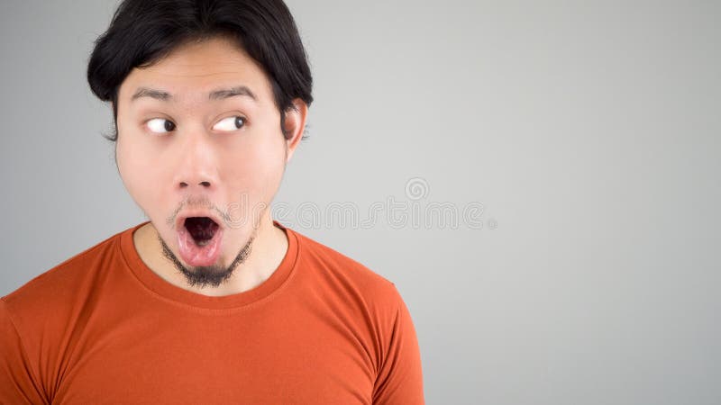 Unbelievable Face Expression. Male Bearded Face Close Up. Handsome Face ...