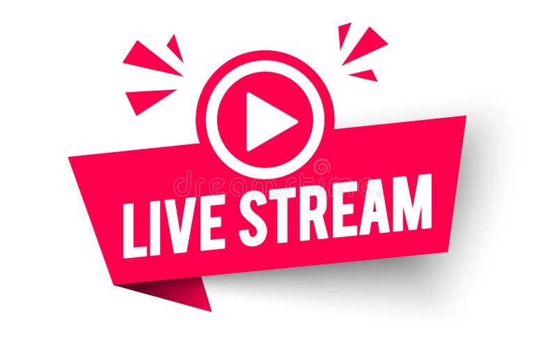 Live Stream Sticker. Live Streaming, Video, News Symbol On White ...