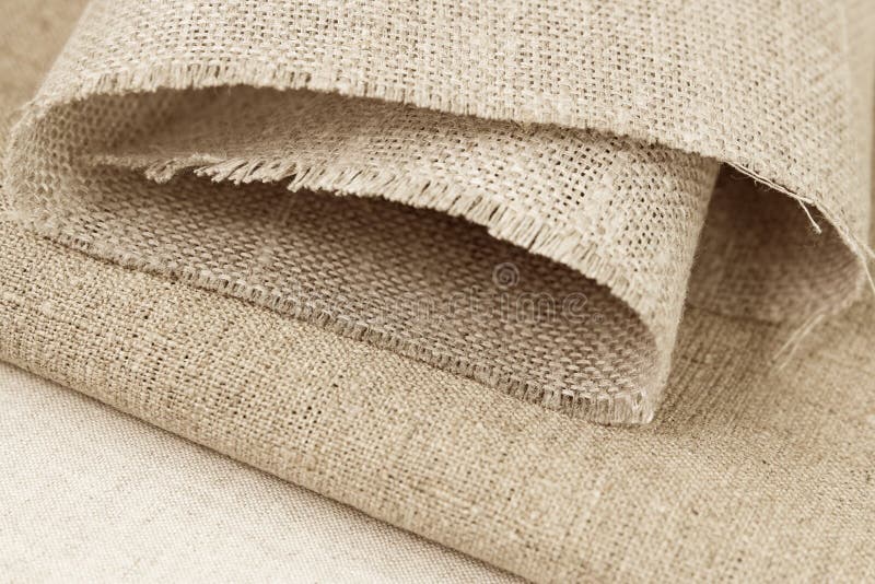 Unbleached Rough Natural Fabric Stock Photo - Image of fabric, fold ...
