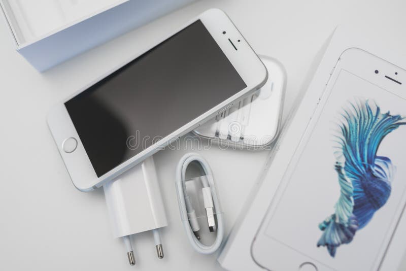 Unboxing New Apple IPhone 6S Smartphone Editorial Image - Image of ...