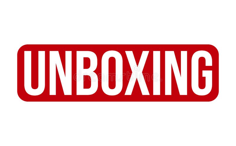 Unboxing Rubber Stamp. Red Unboxing Rubber Grunge Stamp Seal Vector ...