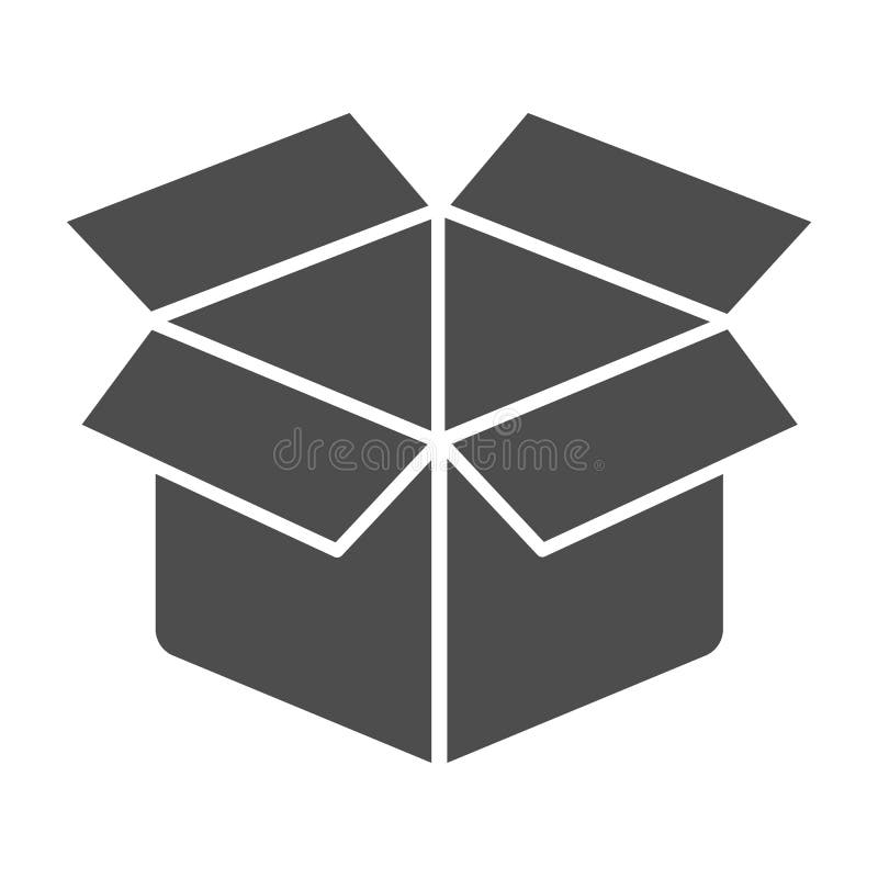 Unpacking Solid Icon. Box with Up Arrow Vector Illustration Isolated on ...