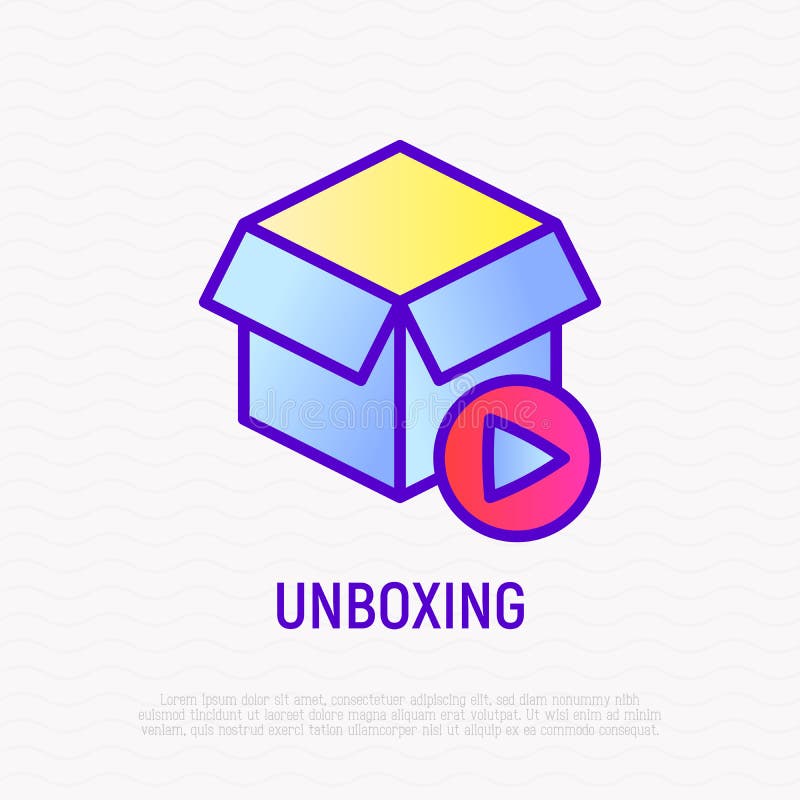 Unboxing Line Logo Template. Stock Vector - Illustration of home ...