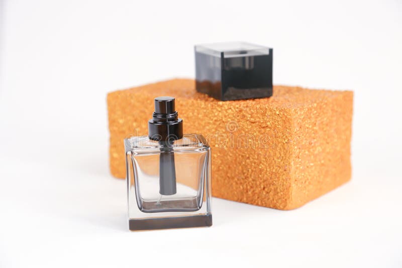 Square Perfume Bottle Isolated on White. Stock Photo - Image of beauty ...