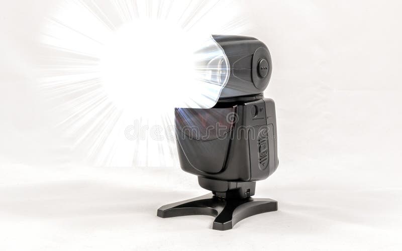 Unbranded External Flash Unit for DSLR Camera Stock Photo - Image of ...