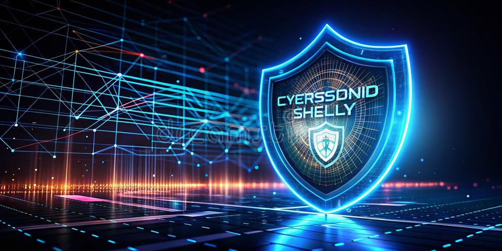 Unbreakable Digital Fortress a Glowing Cybersecurity Shield Illustrates ...