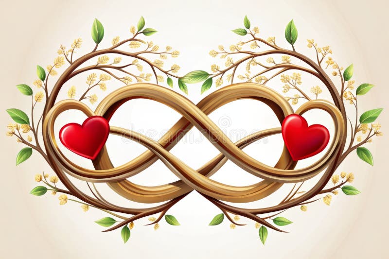 Unbreakable Love: an Intricate Design of Intertwined Hearts, Infinity ...