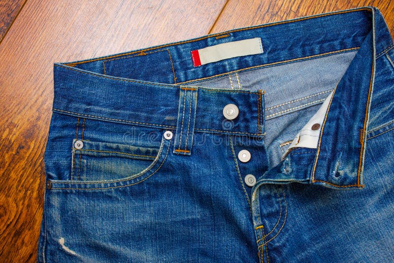 Unbuttoned jeans stock image. Image of indigo, isolated - 97216245