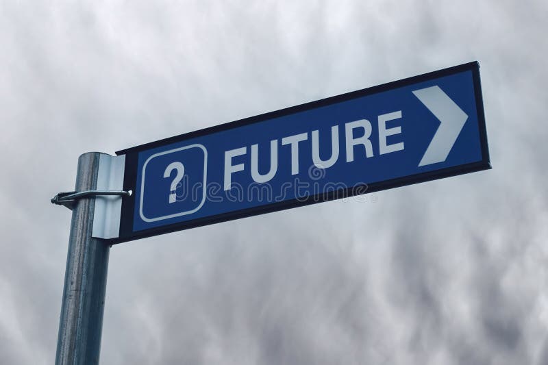 Uncertain Future Directional Sign, Concept Stock Image - Image of post ...