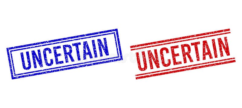 Distress Textured UNCERTAIN Stamp Seals with Double Lines Stock Vector ...