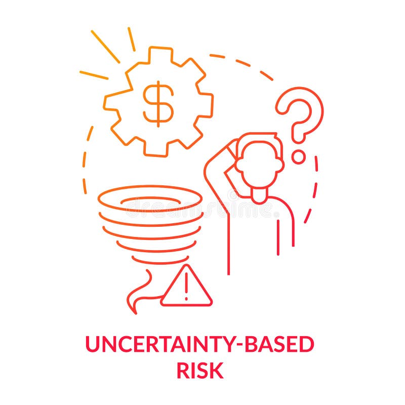 Uncertainty-based Risk Red Gradient Concept Icon Stock Vector ...