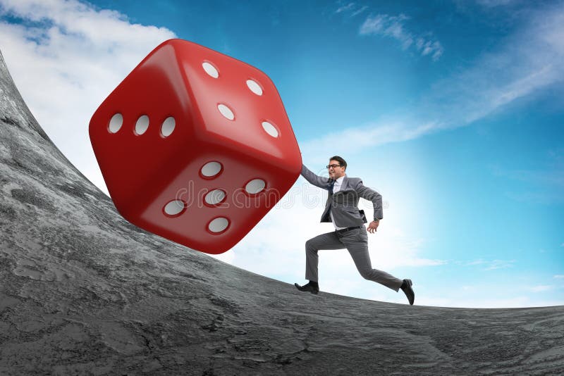 Uncertainty Concept with Businessman and Dice Stock Illustration ...