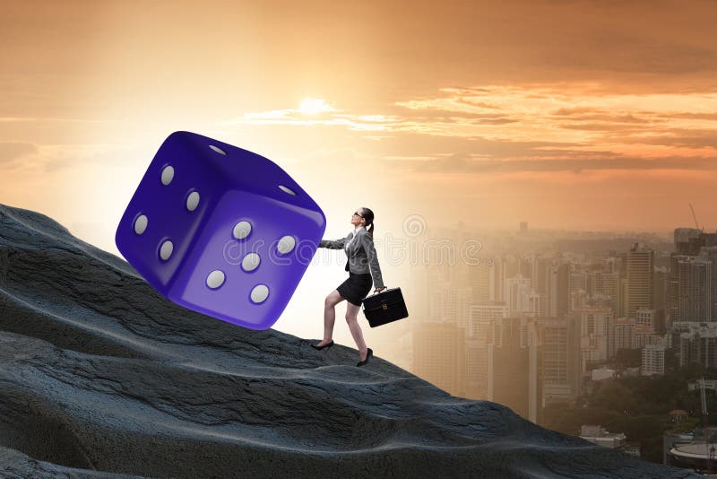Uncertainty Concept with Businessman and Dice Stock Illustration ...