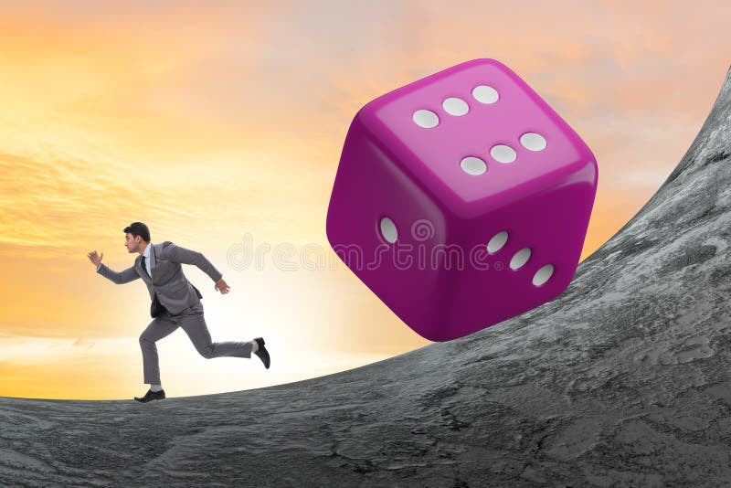 Uncertainty Concept with Businessman and Dice Stock Image - Image of ...