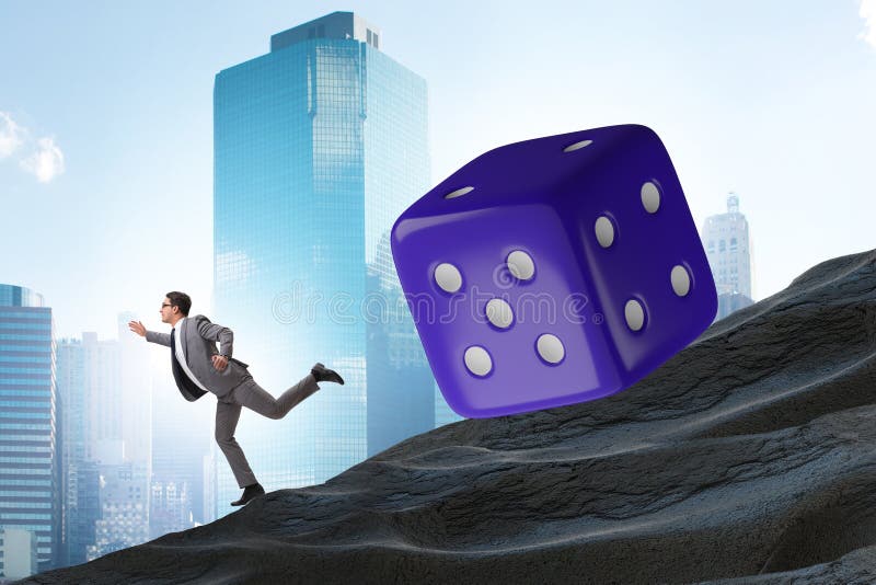 Uncertainty Concept with Businessman and Dice Stock Photo - Image of ...