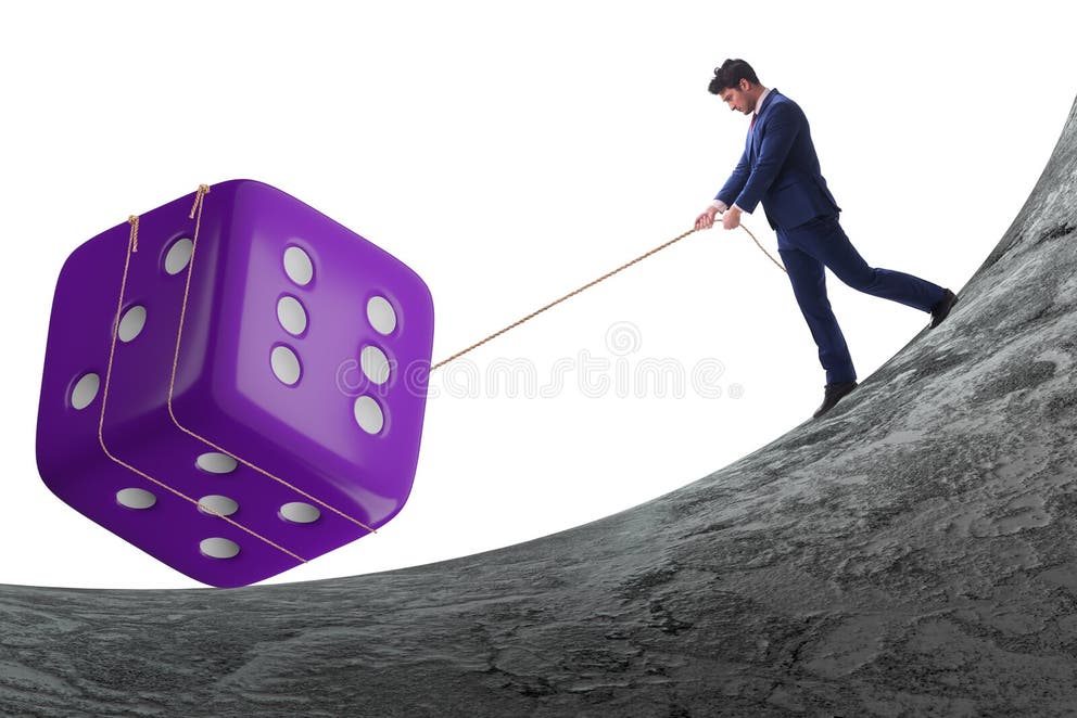 Uncertainty Concept with Businessman and Dice Stock Image - Image of ...