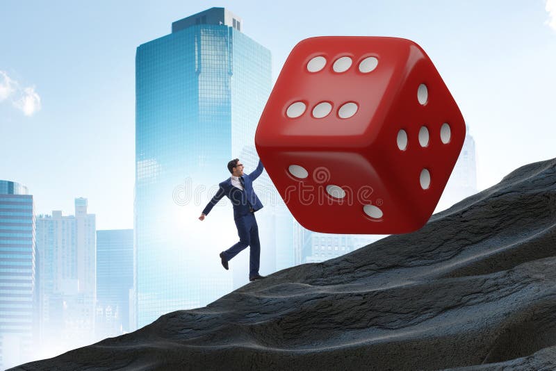 Uncertainty Concept with Businessman and Dice Stock Photo - Image of ...
