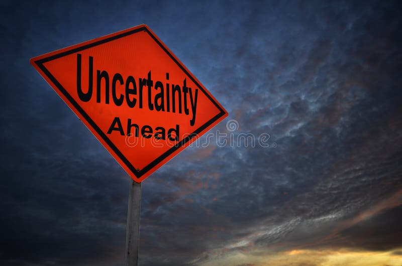 Uncertainty Warning Road Sign Stock Image - Image of message, despair ...