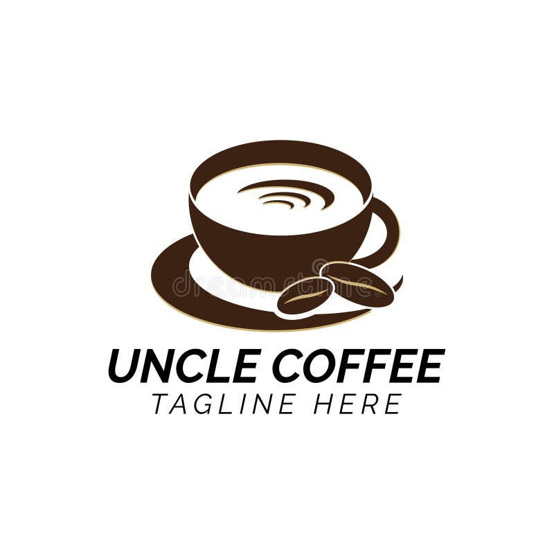 Uncle Coffee Cup and Coffee Beans Logo Stock Vector - Illustration of ...