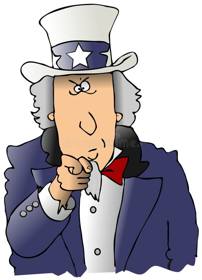 Uncle Sam stock illustration. Illustration of point, cartoon - 5387486