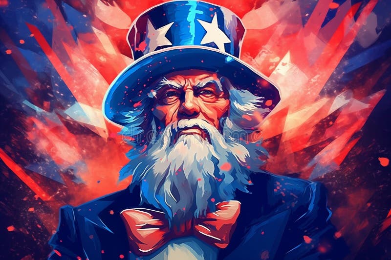 Uncle Sam Abstract Background for Independence Day. AI Stock ...