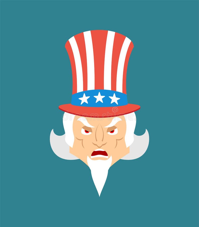 Uncle Sam Angry Emoji. Man Evil Emotions Avatar Stock Vector ...