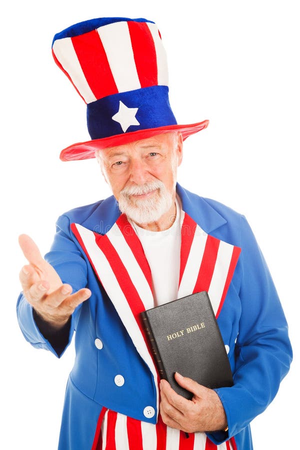 Uncle Sam with Bible - Welcoming Stock Image - Image of beard ...