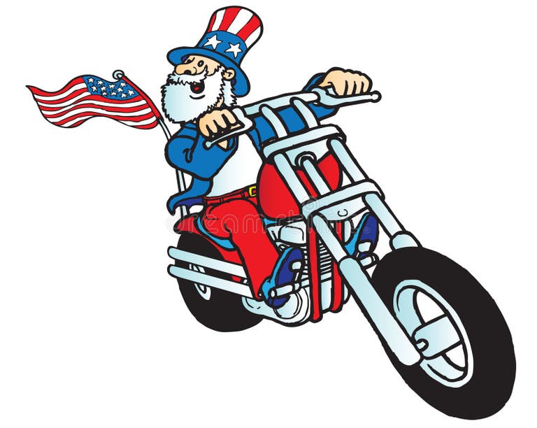 Uncle sam biker stock illustration. Illustration of spangled - 10162984