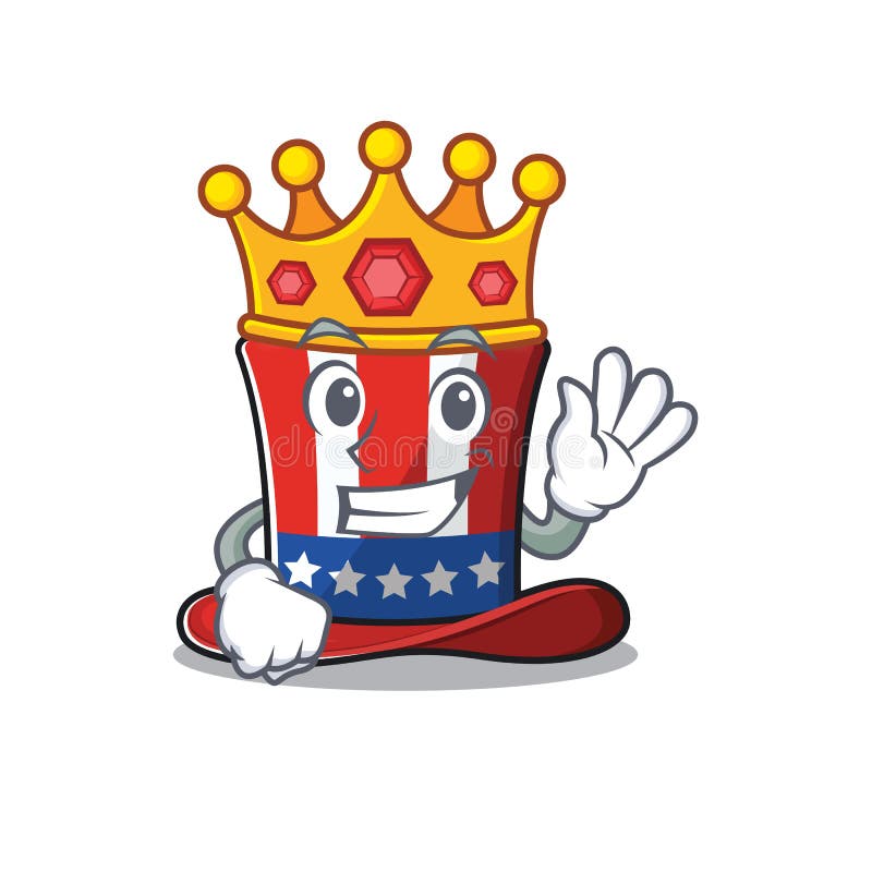 Uncle Sam Cartoon Hat with the King Stock Vector - Illustration of ...