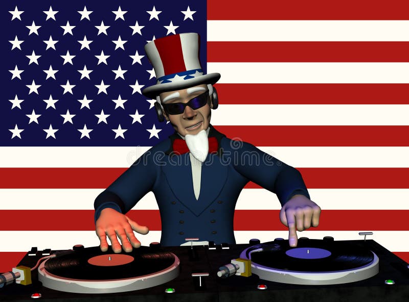 Uncle Sam DJ stock illustration. Illustration of radical - 8930042
