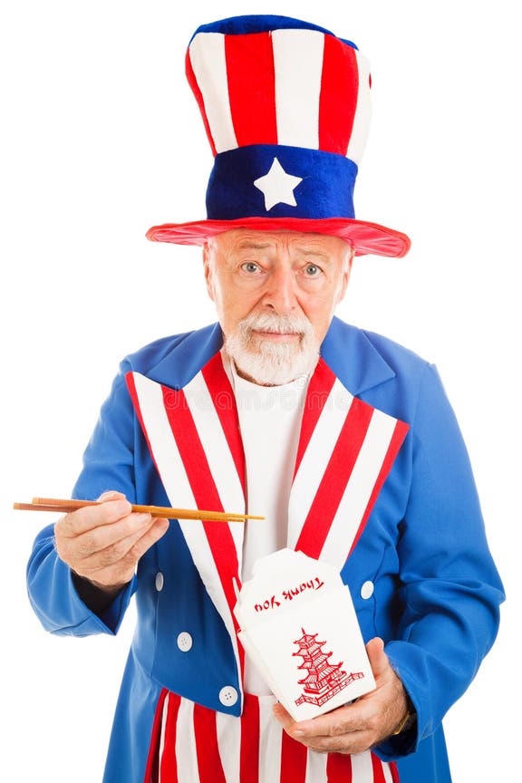 Uncle Sam Eats Chinese Takeout Stock Image - Image of chop, costume ...