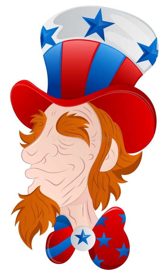 Uncle Sam Face Closeup Vector Stock Illustration - Illustration of ...