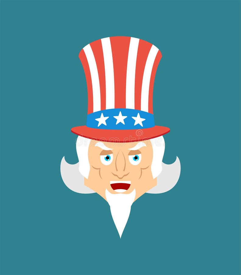 Uncle Sam Happy Emoji. Man Merry Emotions. Uncle Sam Joyful Stock ...