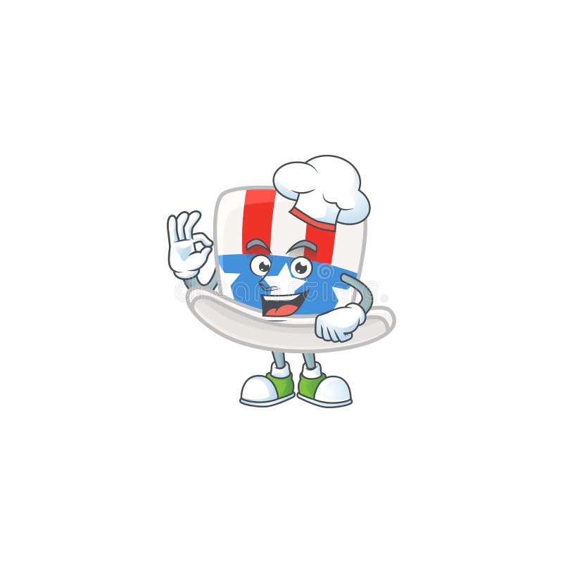 Uncle Sam Hat Cartoon Character in a Chef Dress and White Hat Stock ...