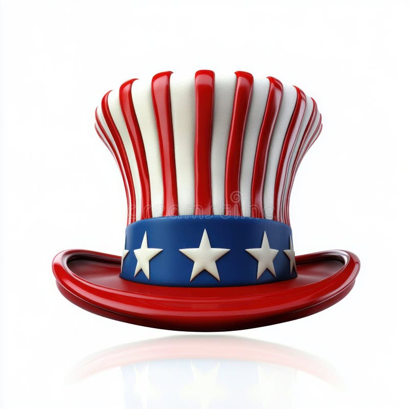 Uncle Sam Hat Isolated on White Background Stock Illustration ...