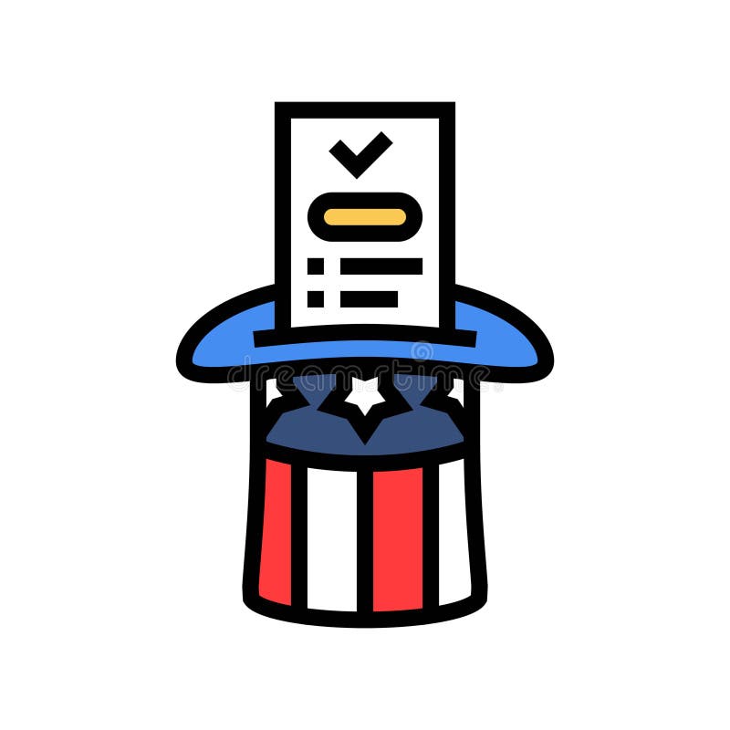 Uncle Sam Hat Voting Ballot Color Icon Vector Illustration Stock Vector ...