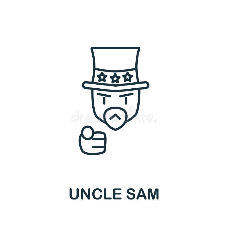 Uncle Sam Icon from Usa Collection. Simple Line Uncle Sam Icon for ...