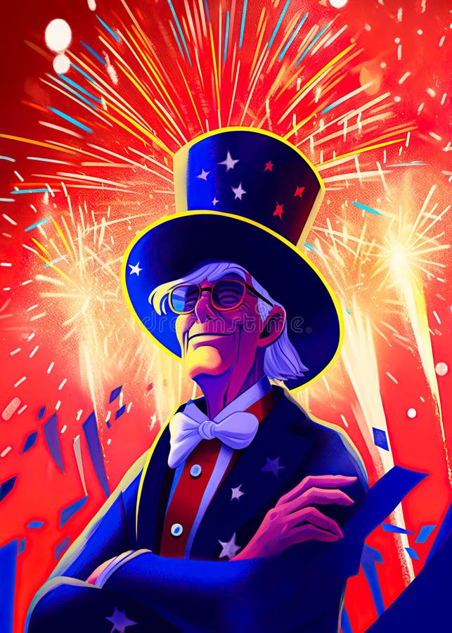 Uncle Sam Independence Day Poster Design. Generative Ai Illustration ...