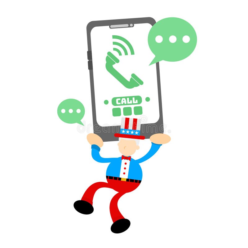 Uncle Sam and Phone Call Flat Design Stock Vector - Illustration of ...